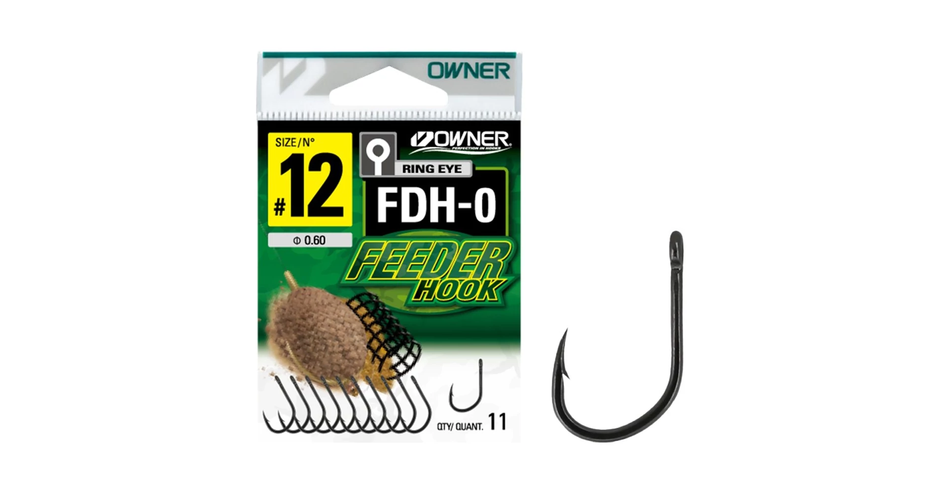 OWNER FDH-0 12-es szakállas feeder horog - Feeder, Match horog